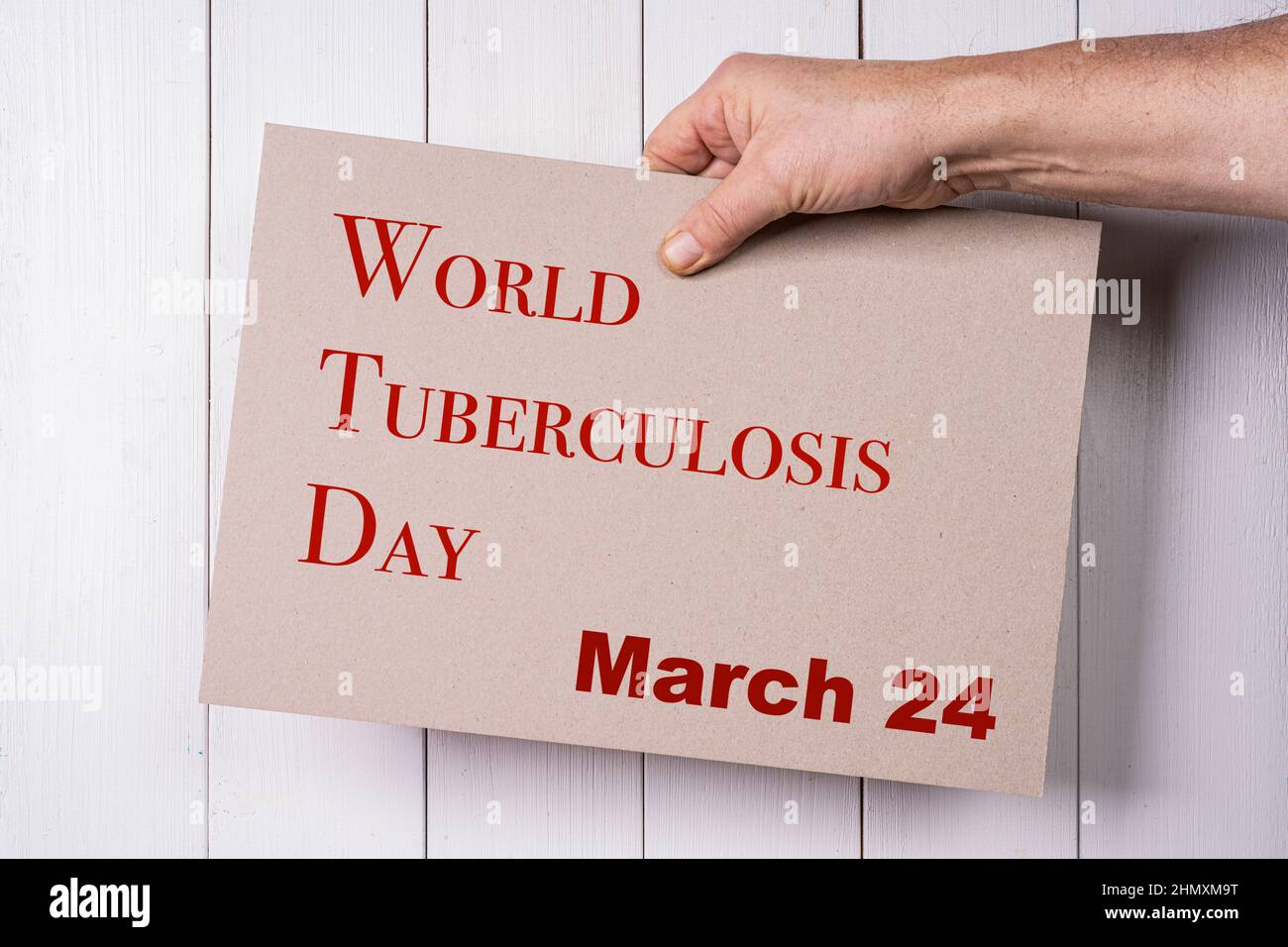 A sign celebrating the United Nations World Tuberculosis Day at March ...