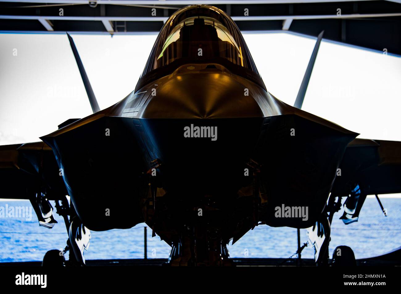 220209-N-EE352-1140 PACIFIC OCEAN (Feb. 9, 2022) An F-35C Lightning II, assigned to the ...