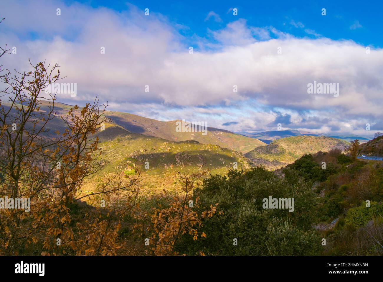 Colorful mountains in Western spain. Mamzaneda. Hiking and camping ...
