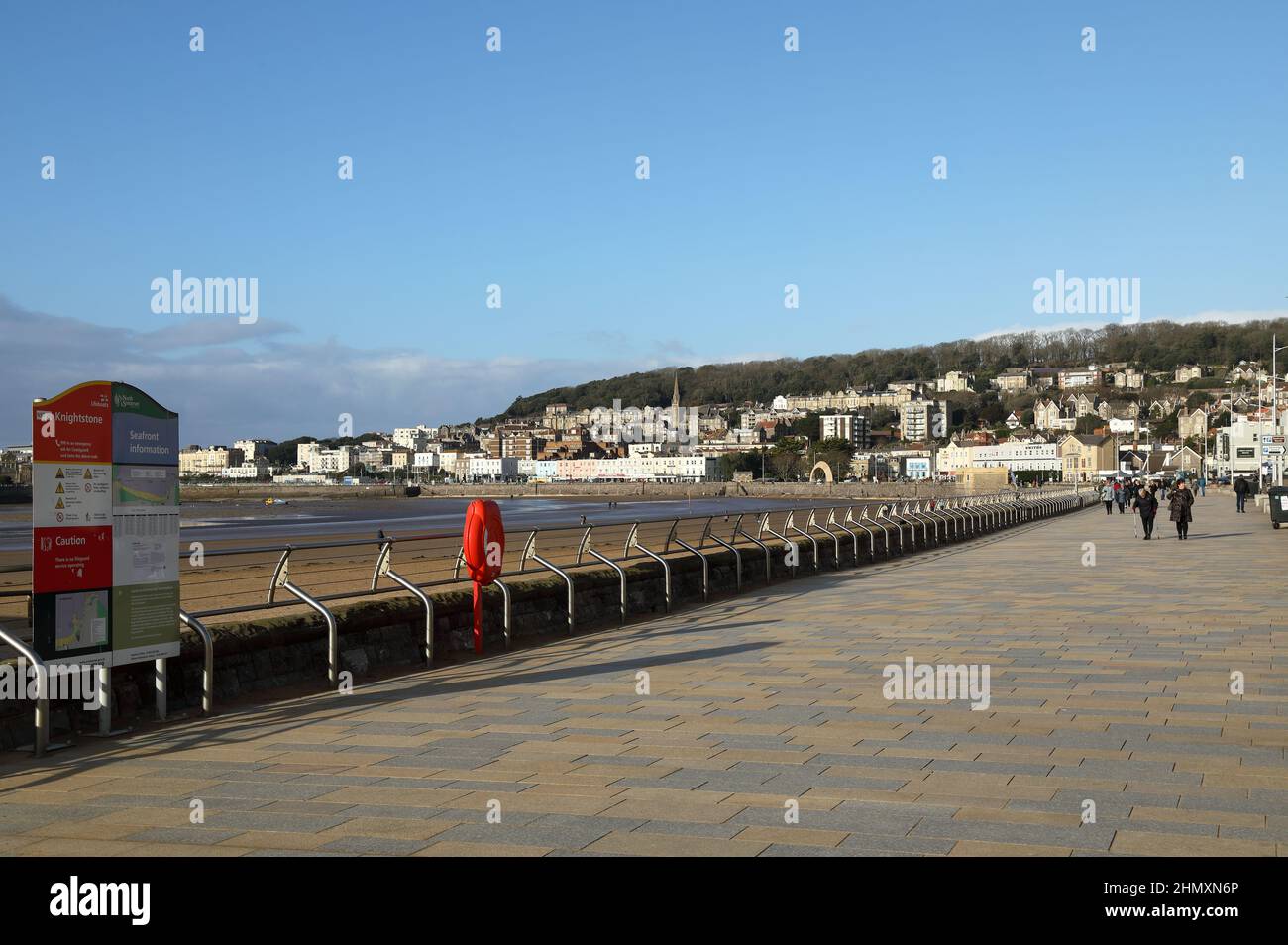 Seafront promenade, Weston-super-Mare, Somerset, UK in January, 2022 ...
