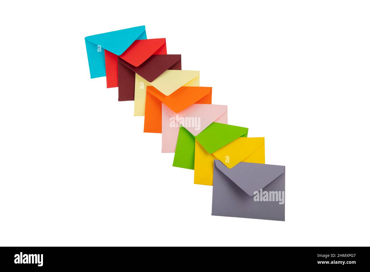 Small colored envelopes. Small cut paper colored envelopes. Writing a ...