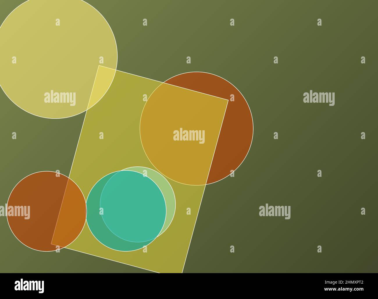 Illustration of circles and a rectangle on a green background Stock ...