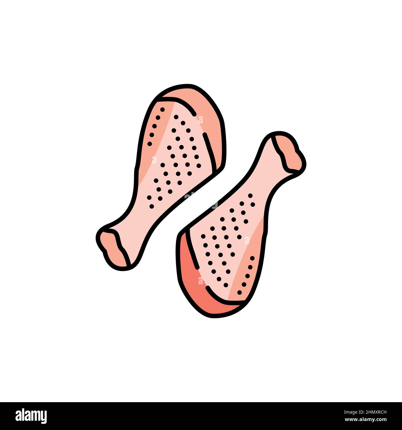 Chicken legs color line icon. Cutting meat. Pictogram for web page ...