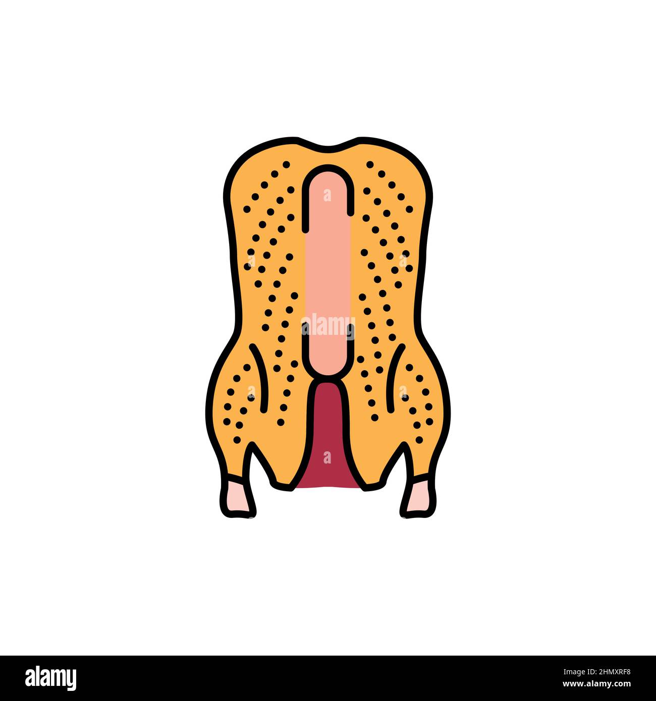Duck carcass color line icon. Cutting meat. Pictogram for web page ...