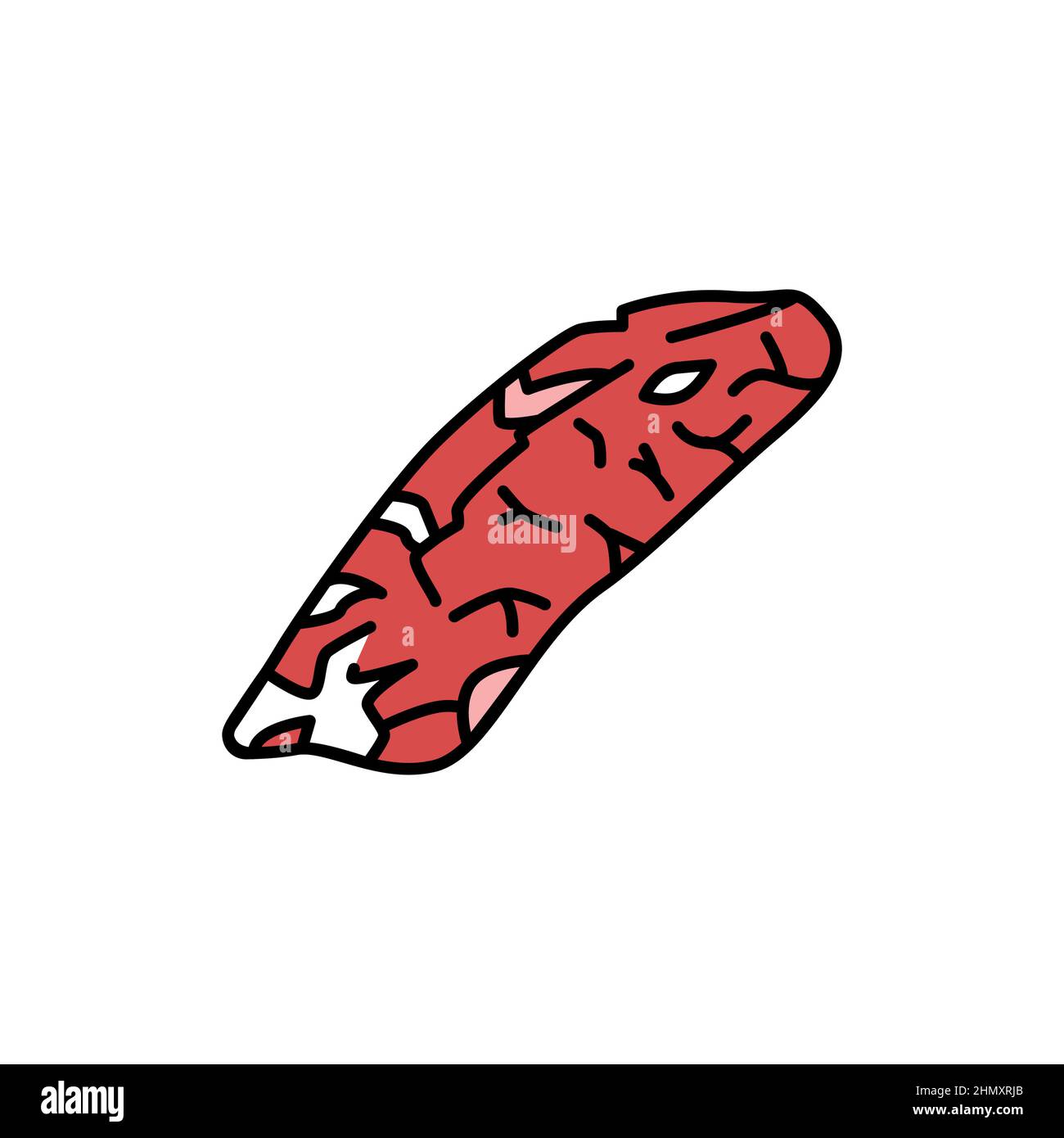 Beef flank color line icon. Cutting meat. Pictogram for web page ...