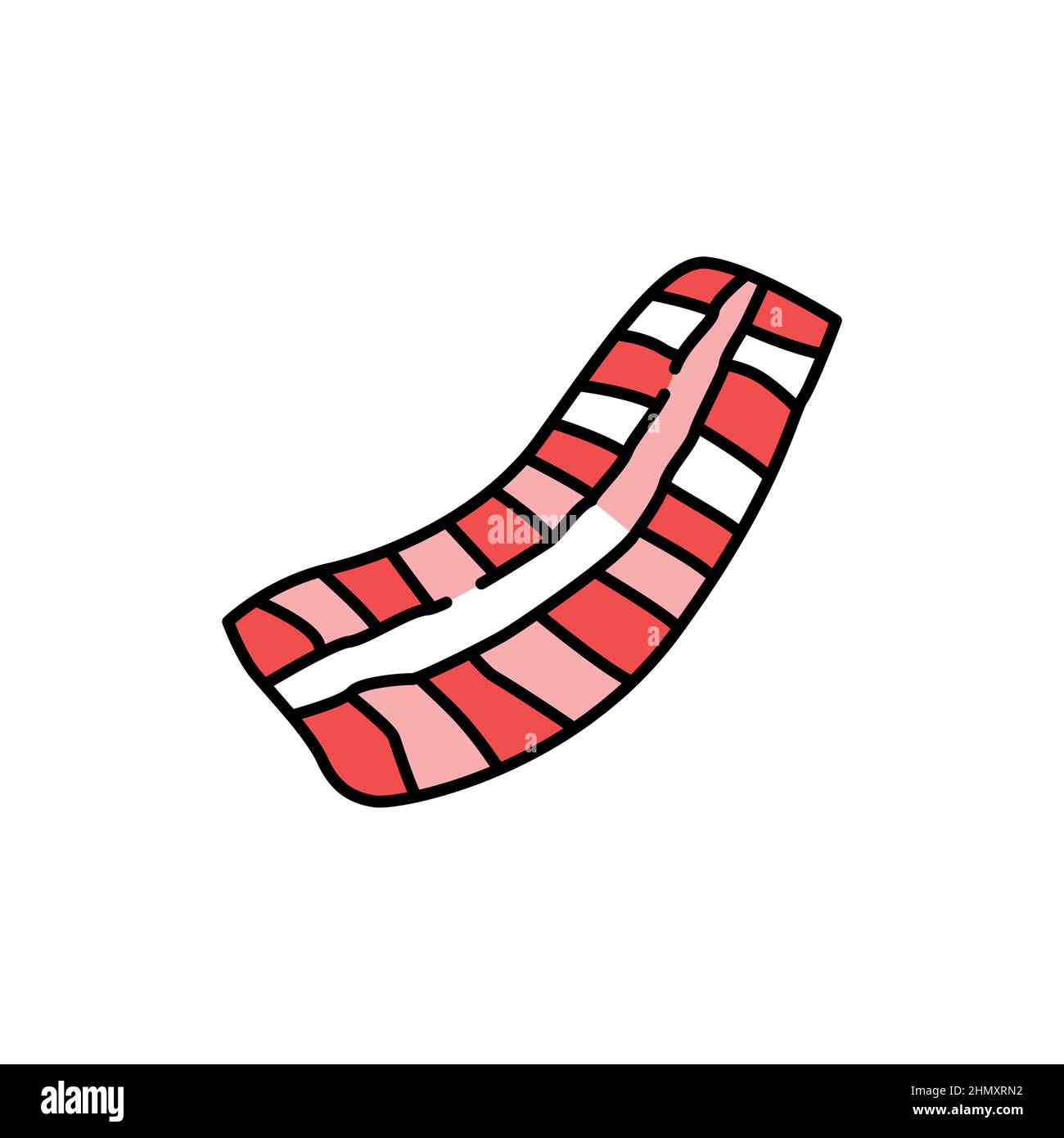 Beef ribs color line icon. Cutting meat. Pictogram for web page, mobile ...