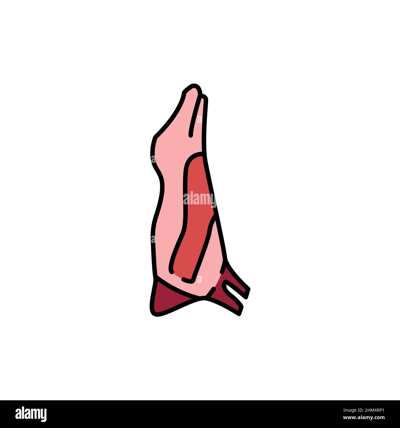Beef carcass color line icon. Cutting meat. Pictogram for web page ...