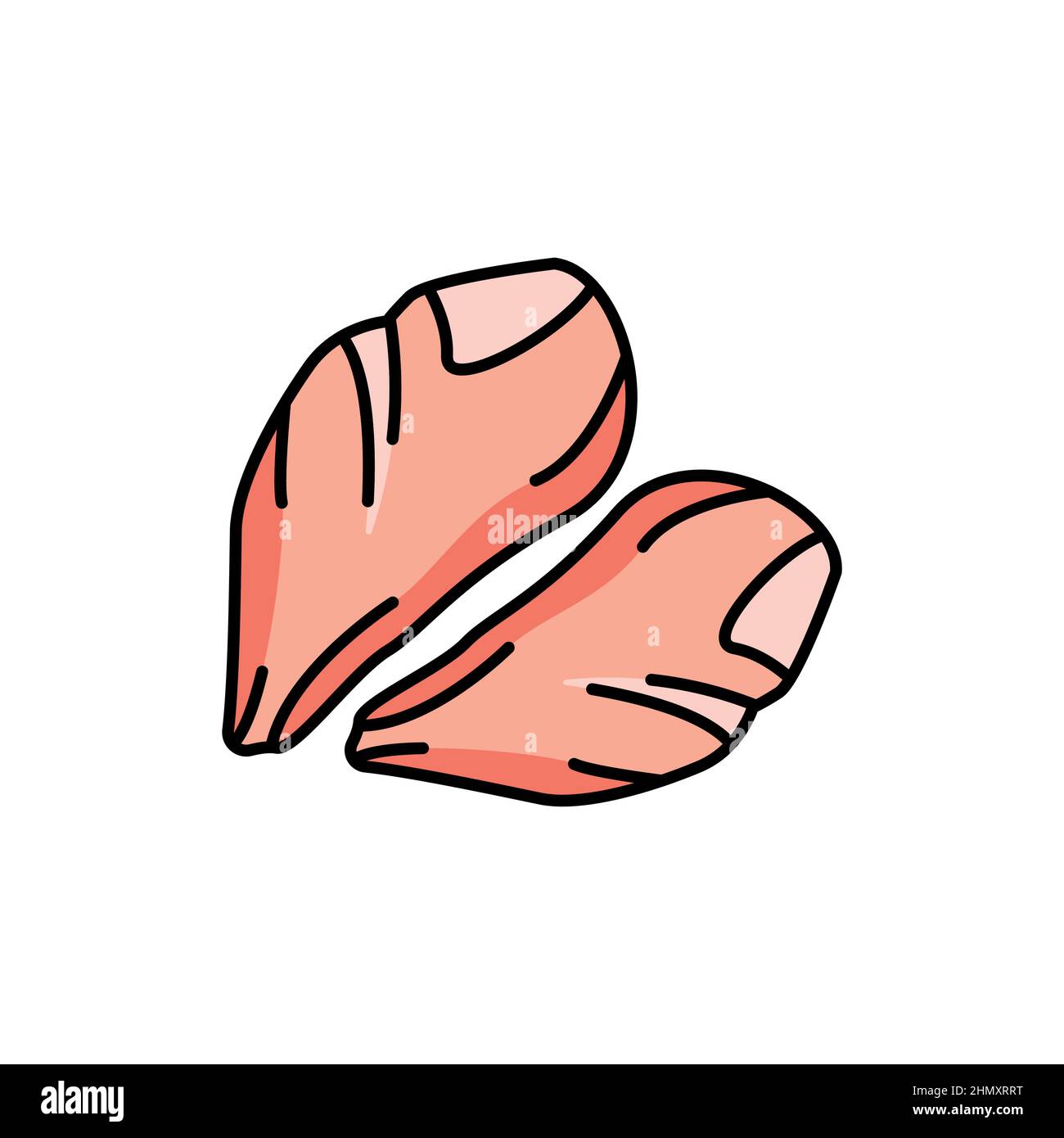 Chicken fillet color line icon. Cutting meat. Pictogram for web page ...