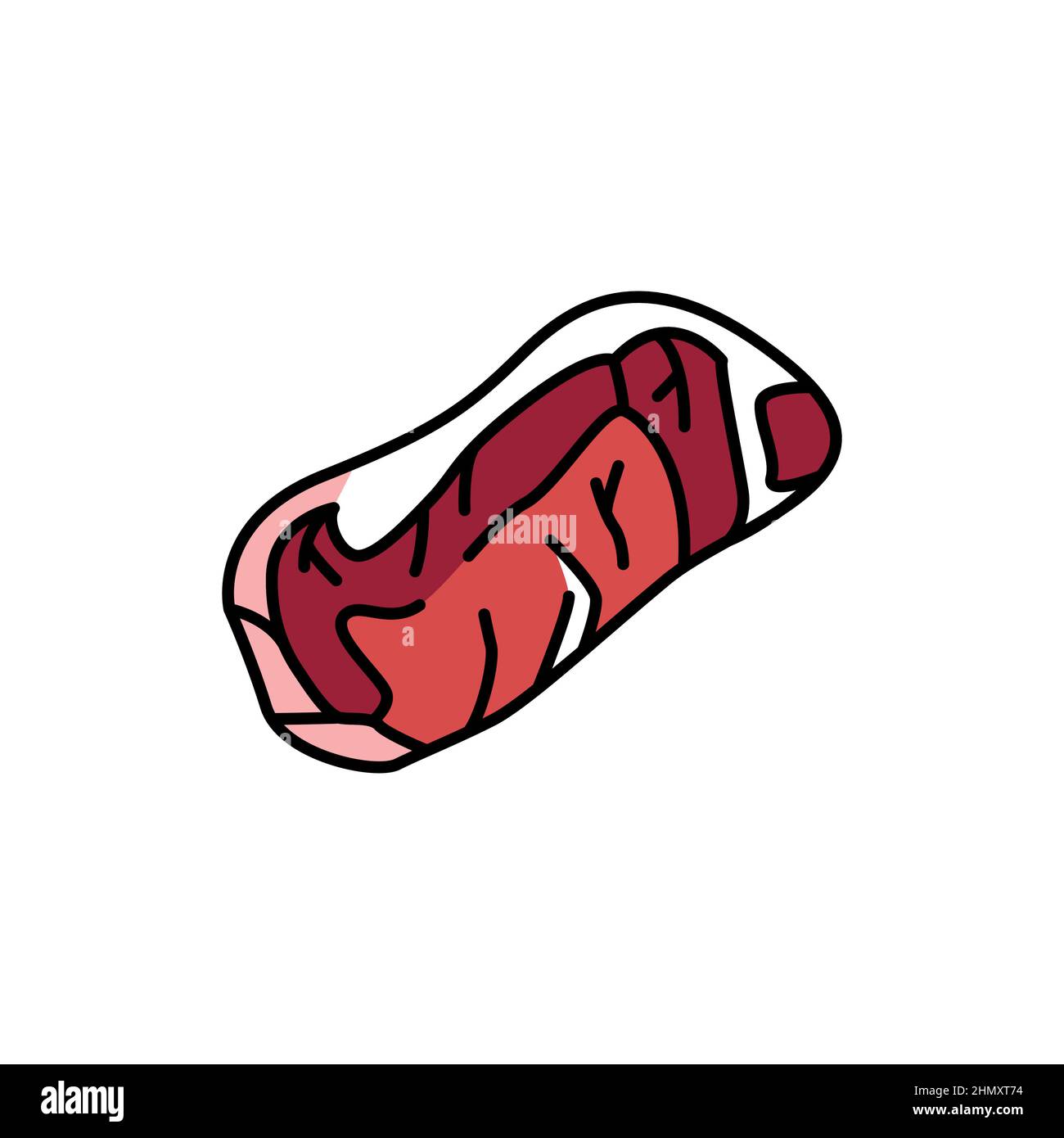 Beef striploin color line icon. Cutting meat. Pictogram for web page ...