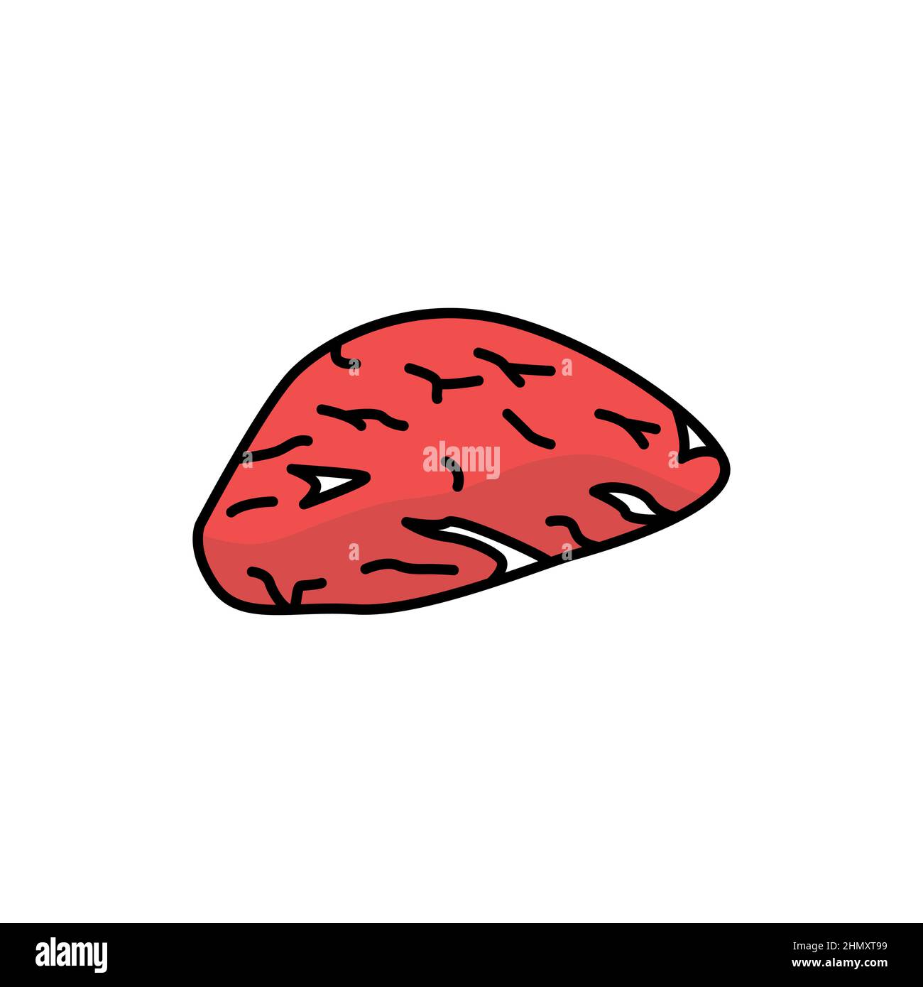 Beef rump color line icon. Cutting meat. Pictogram for web page, mobile ...