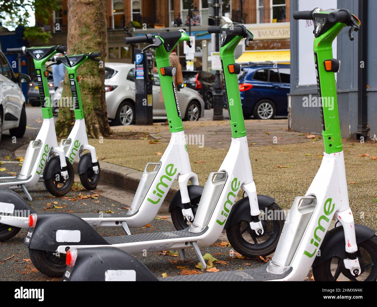Electric scooters on London street UK Stock Photo - Alamy