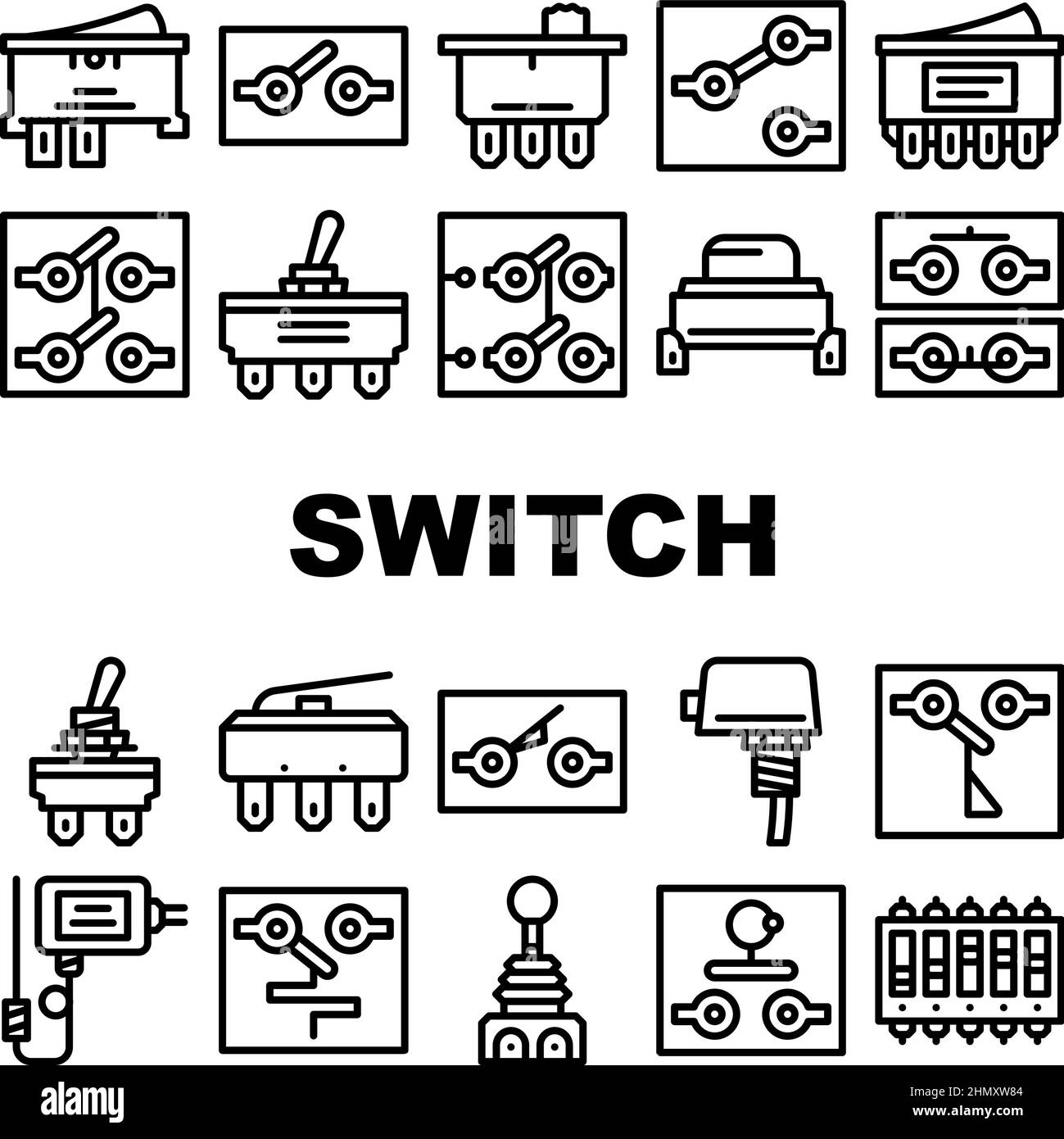 Switch Electricity Accessory Icons Set Vector Stock Vector Image & Art ...