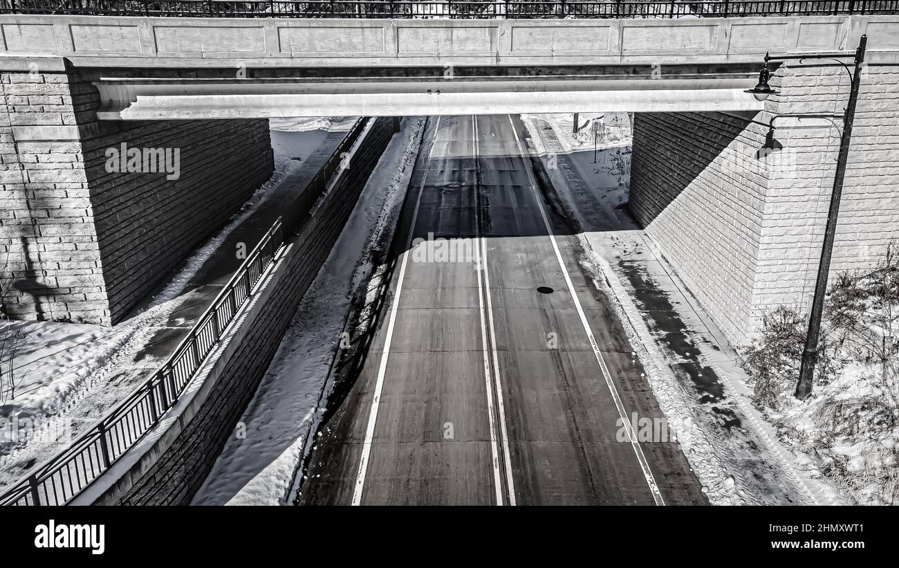 Aerial road covered bridge hi-res stock photography and images - Alamy