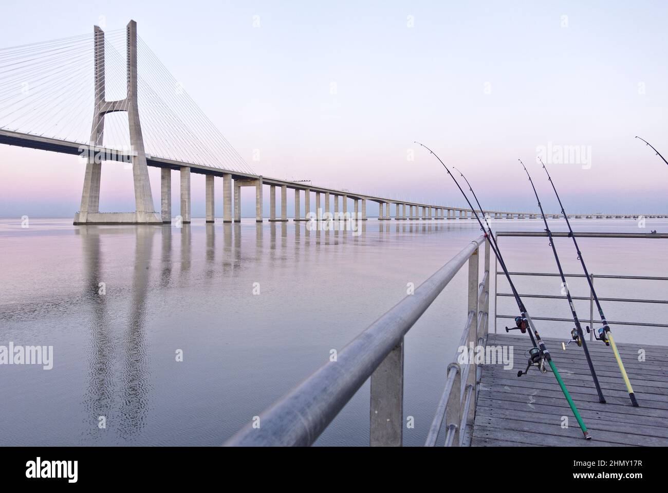 Vasco da Gama Bridge over the Tagus river Stock Photo - Alamy