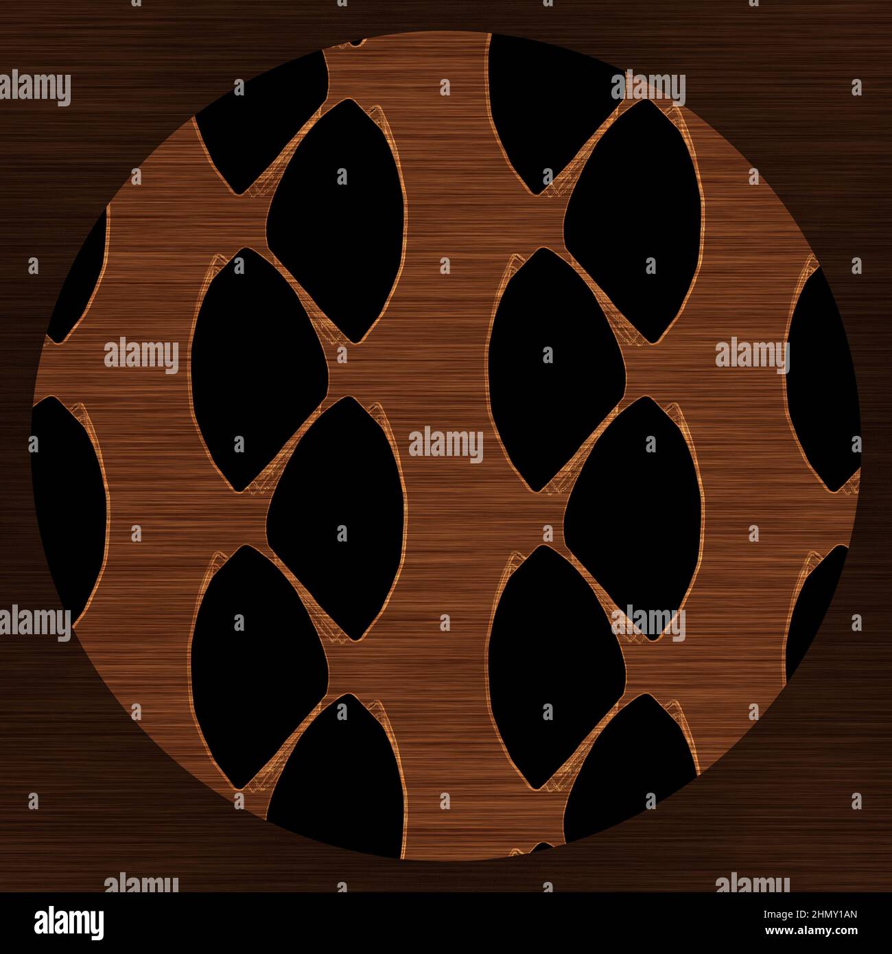 Brown wood effect decorative inlay texture. Seamless engraved oriental ...