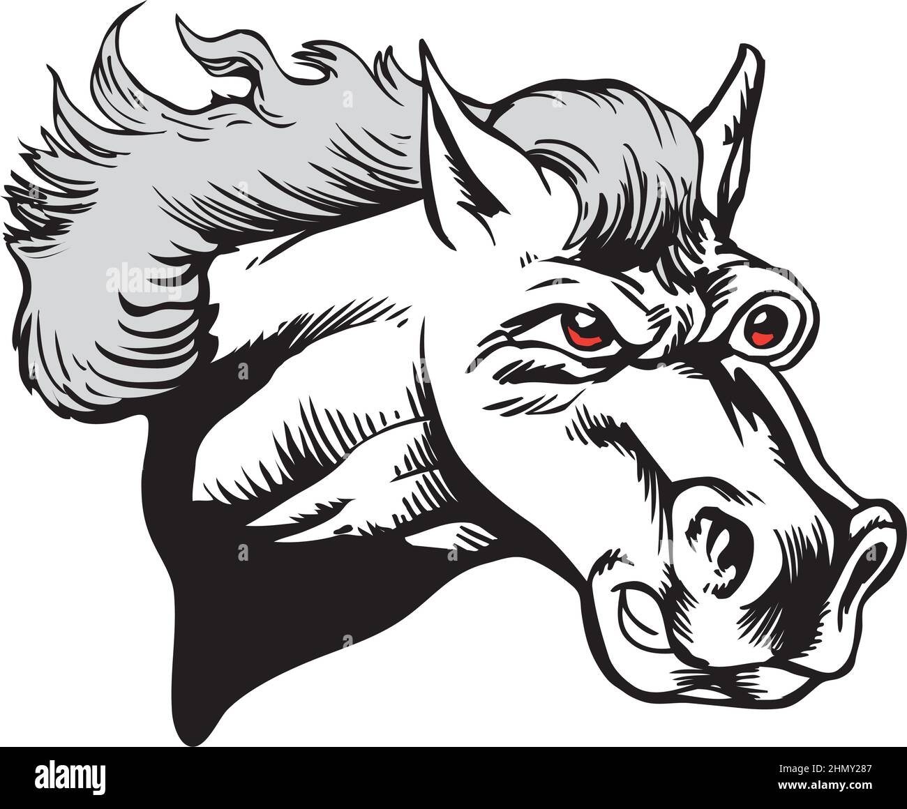Mustang Mascot Head Vector Illustration Stock Vector Image & Art - Alamy