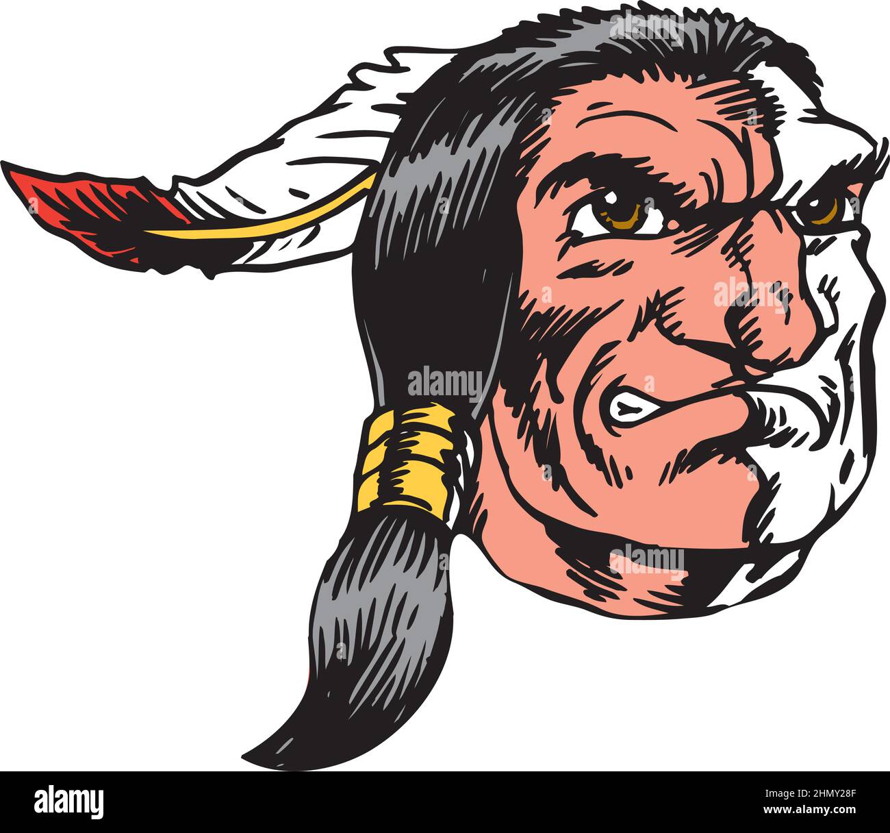 Native American Mascot Head Vector Illustration Stock Vector Image ...