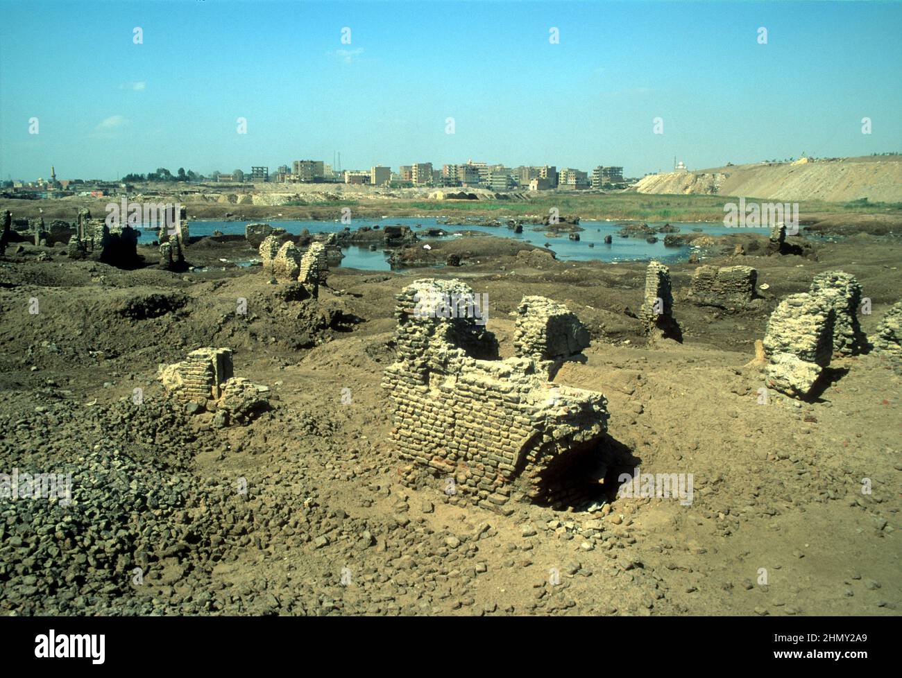 Ruins of al-Fustat, first capital of Egypt under Muslim rule, dated c ...