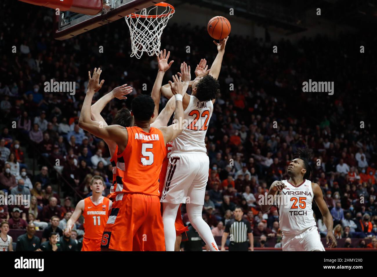Blacksburg, Virginia, USA. 12th Feb, 2022. Virginia Tech Hokies forward ...