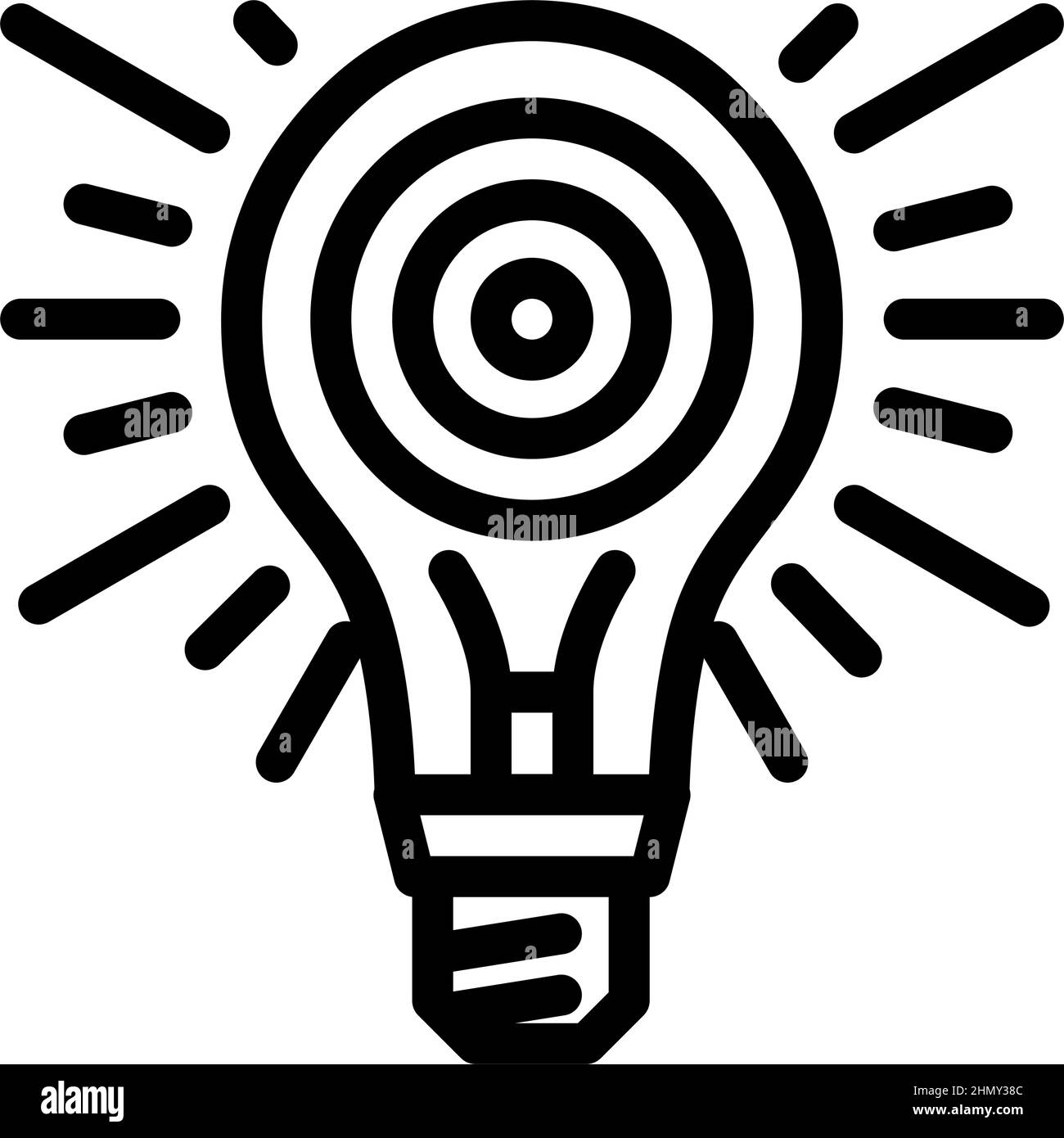 bright light bulb line icon vector illustration Stock Vector Image ...