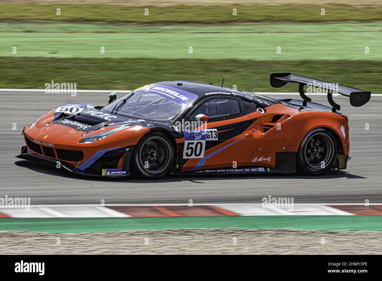 Photo of Ferrari 488 GT3 in the track, a fast car in the circuit Stock ...