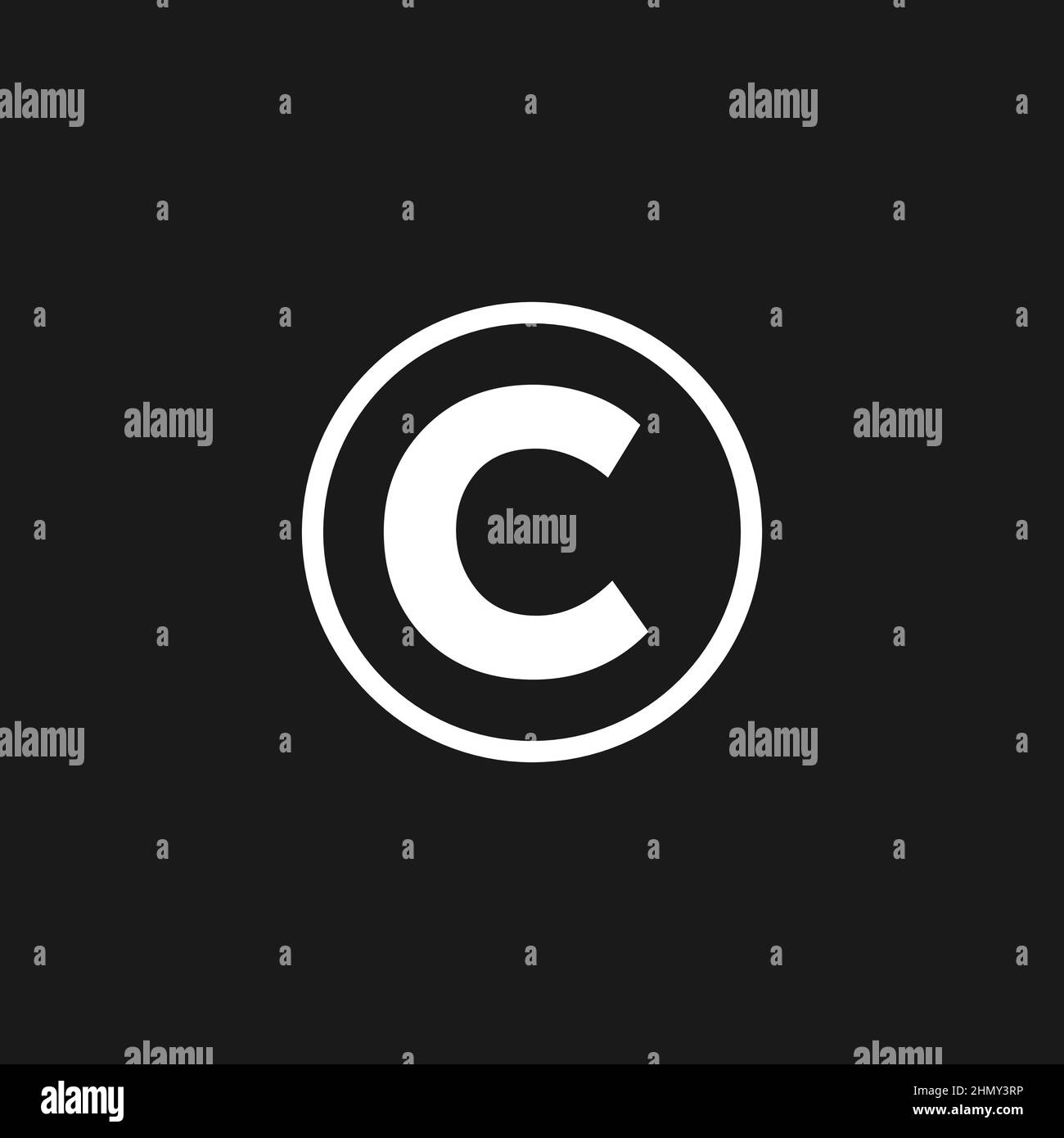 Copyright symbol, sign, sticker. Design element for retrowave ...