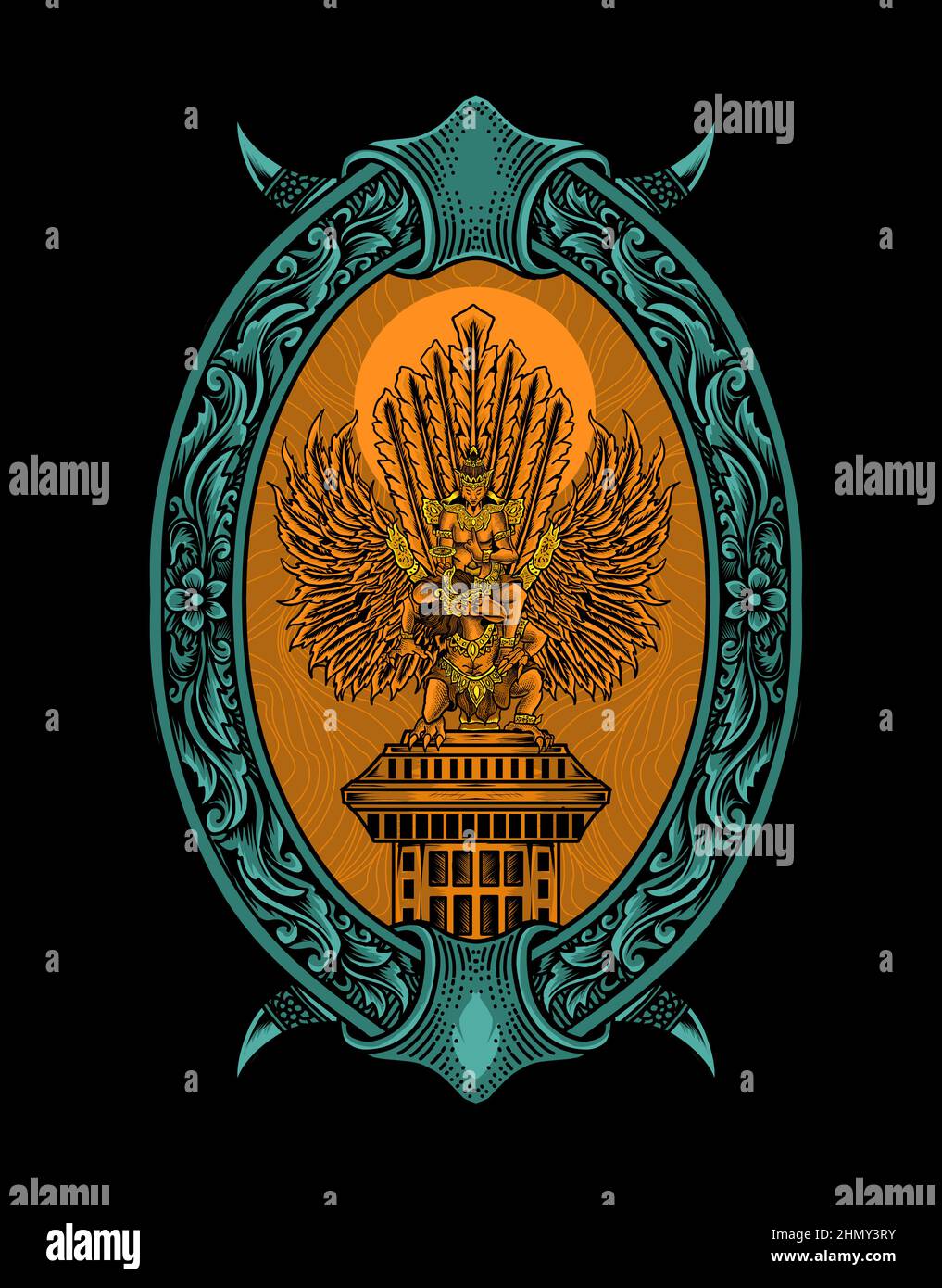 Garuda statue bali indonesia Stock Vector Images - Alamy