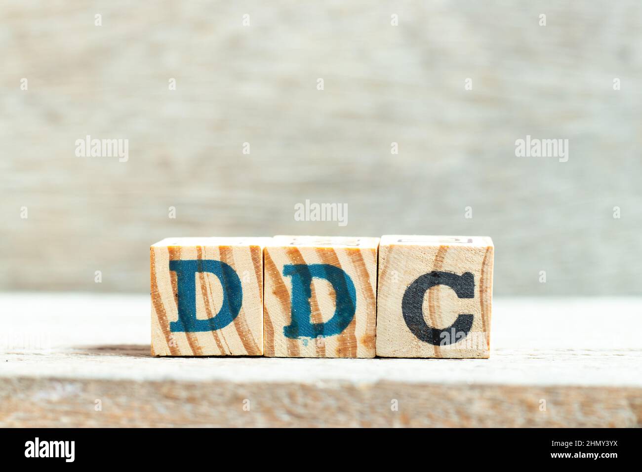 Alphabet letter block in word DDC (Abbreviation of Division of disease ...