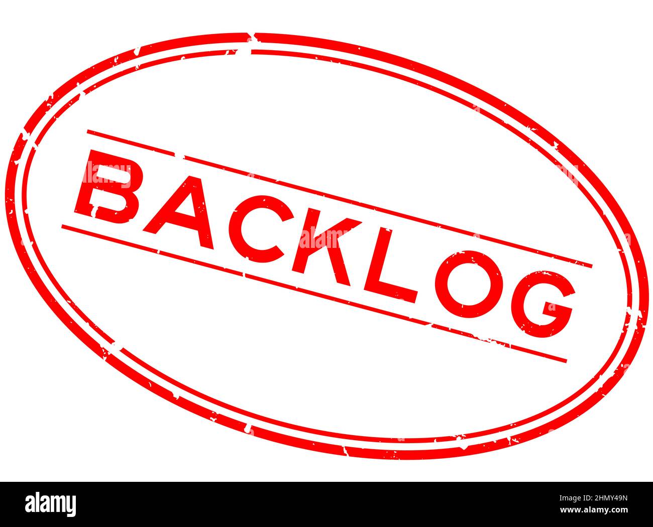 Grunge red backlog word oval rubber seal stamp on white background ...