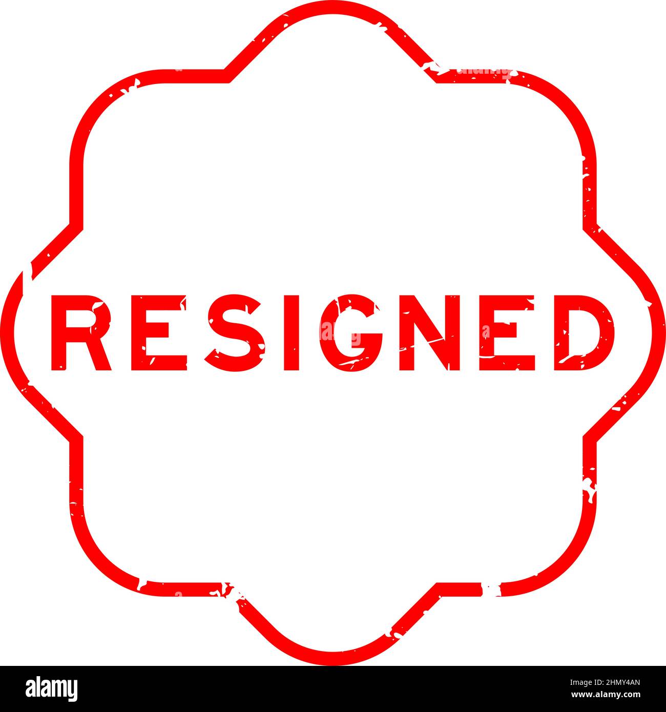 Grunge red resigned word rubber seal stamp on white background Stock ...