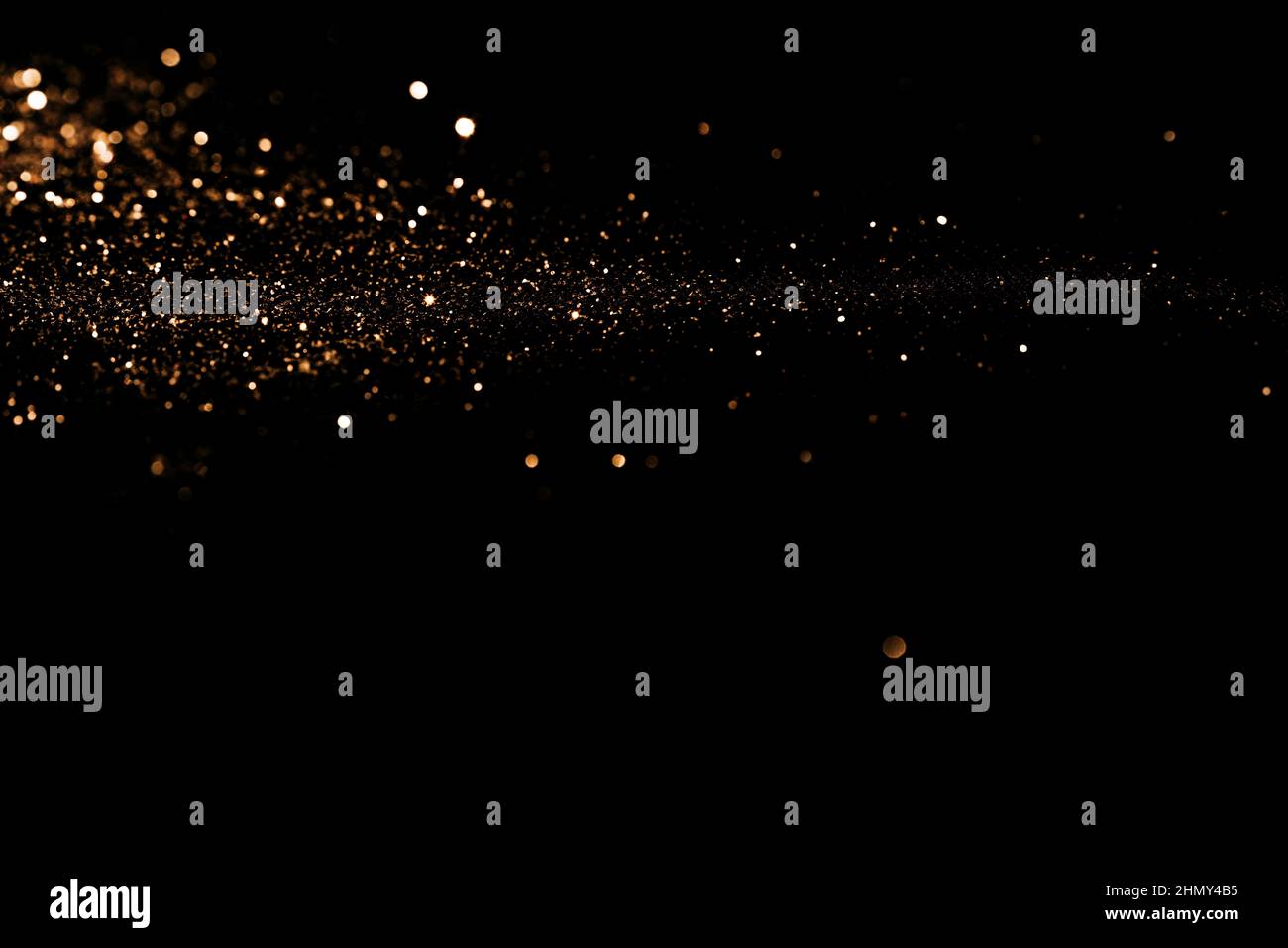 Scattered sparkle horizontally on black background overlay layer Stock ...