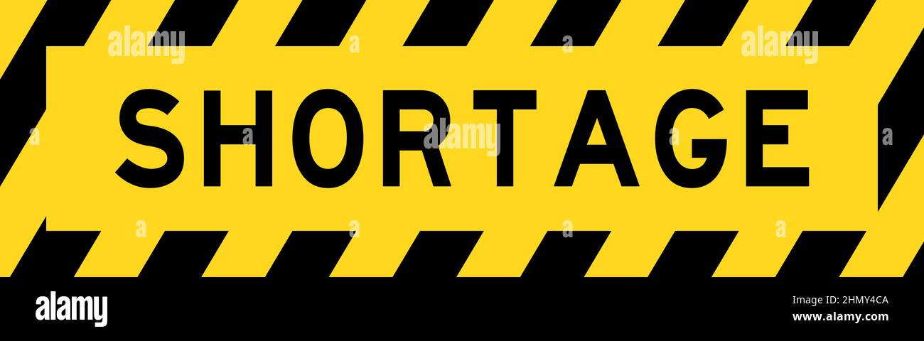 Yellow and black color with line striped label banner with word ...