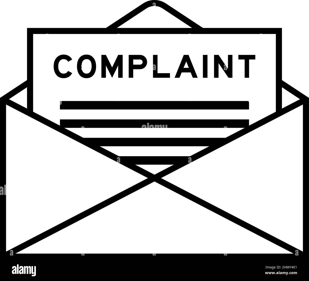 Envelope and letter sign with word complaint as the headline Stock ...