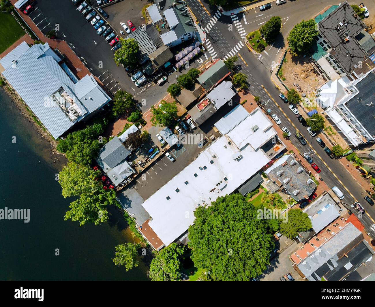 Panoramic view of a neighborhood in roofs of houses the historic small ...