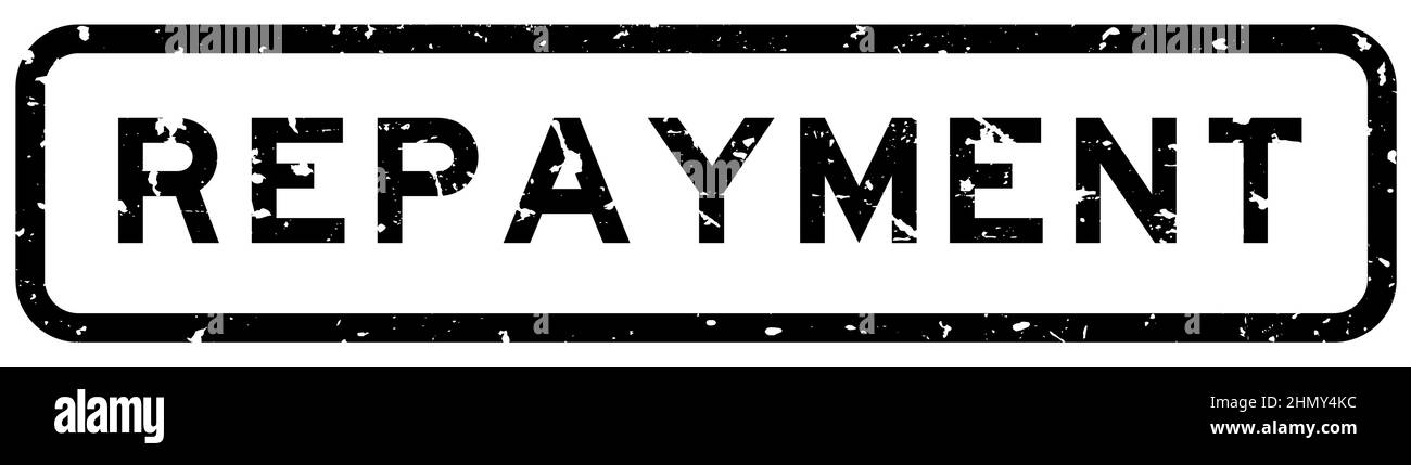 Grunge black repayment word square rubber seal stamp on white ...