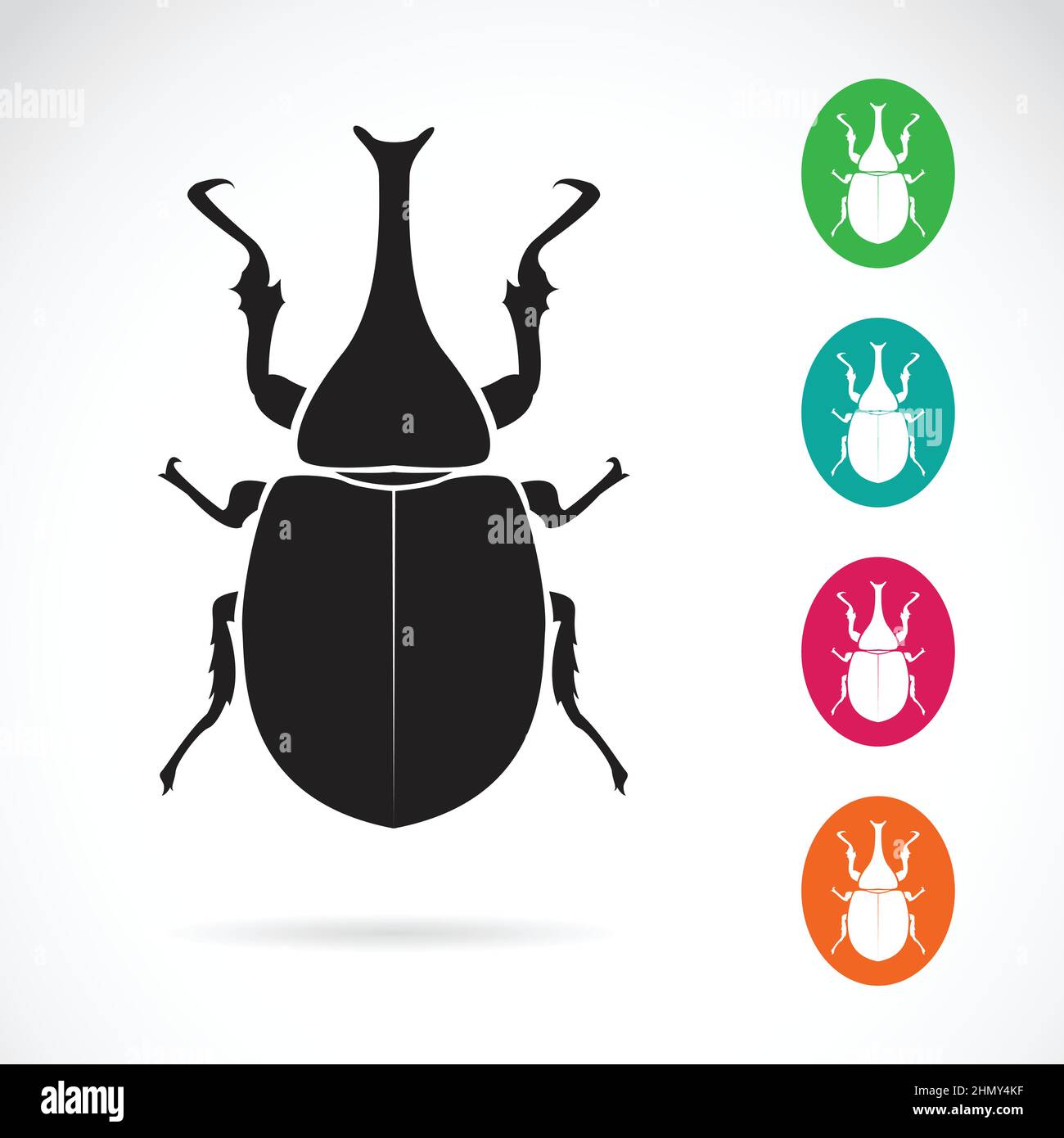 Vector image of stag beetle on white background. Easy editable layered ...