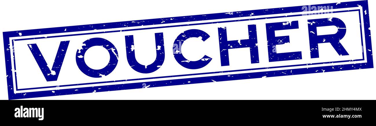 Grunge blue voucher word square rubber seal stamp on white background Stock Vector Image & Art ...