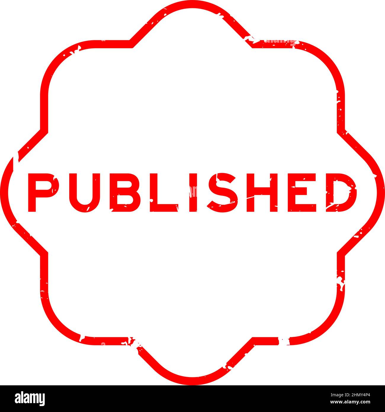 Grunge red published word rubber seal stamp on white background Stock ...