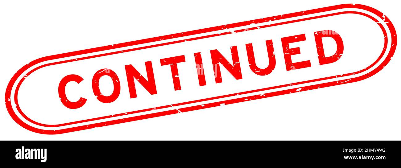 Grunge red continued word rubber seal stamp on white background Stock ...