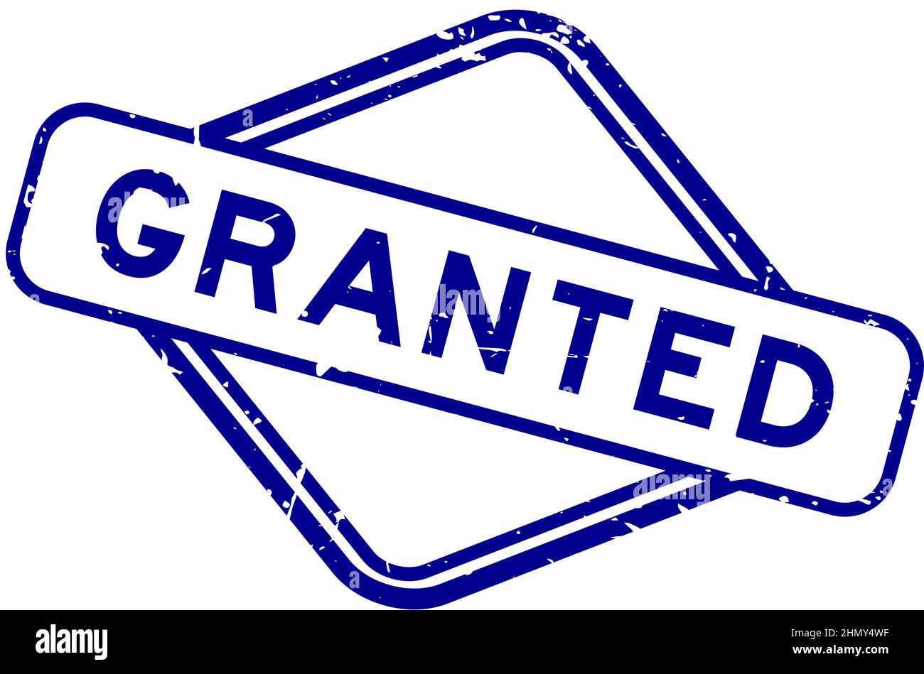 Grunge blue granted word rubber seal stamp on white background Stock ...