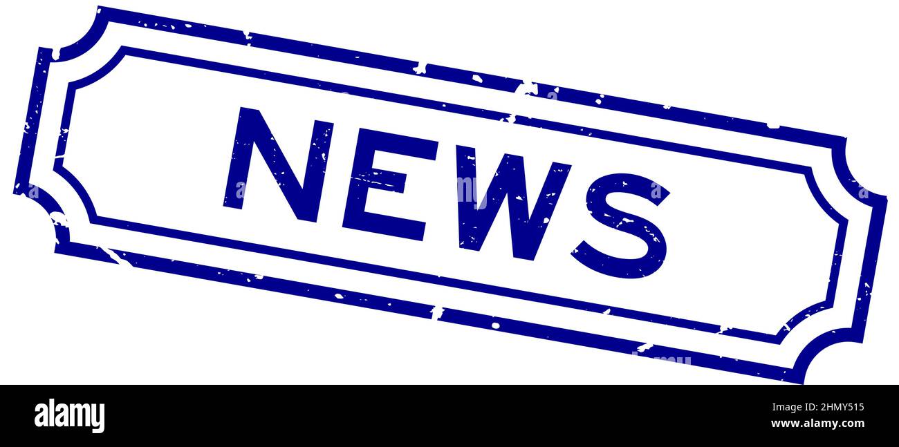 Grunge blue news word square rubber seal stamp on white background Stock Vector Image & Art - Alamy