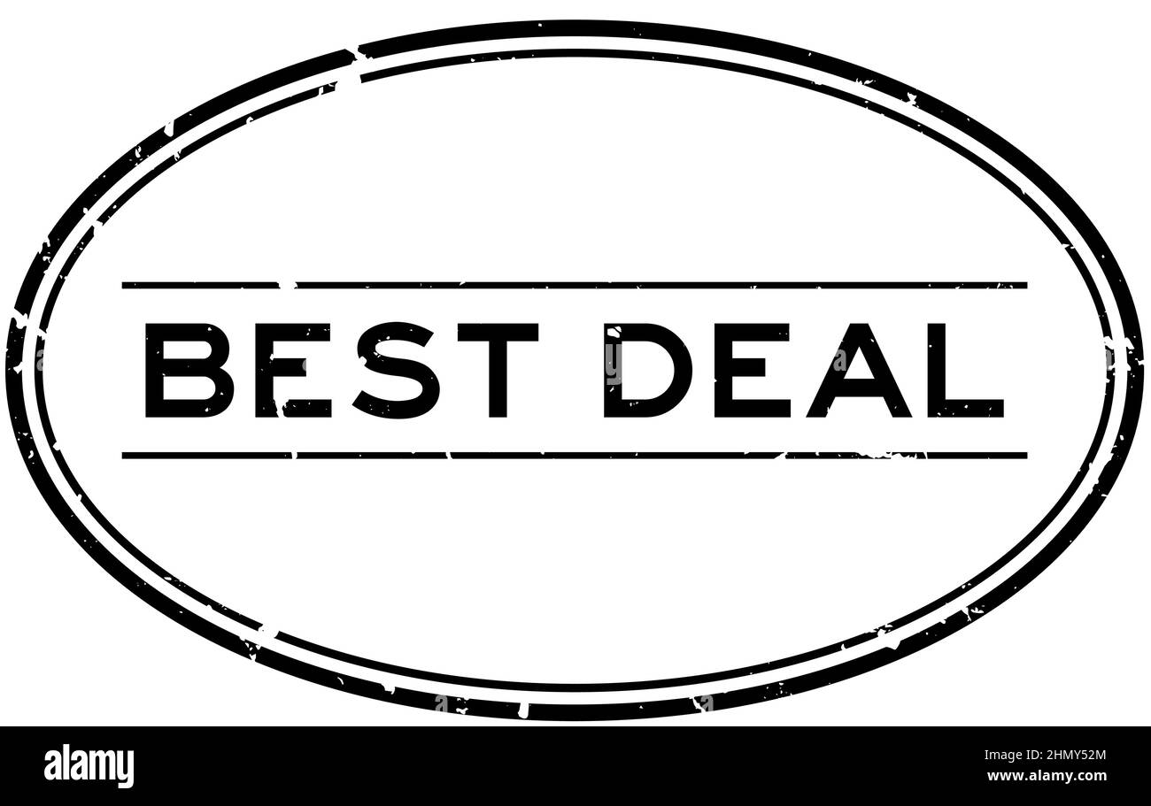 Grunge black best deal word oval rubber seal stamp on white background ...