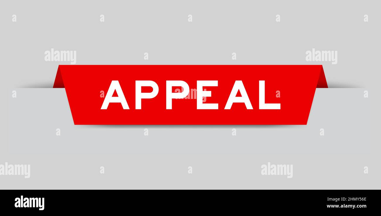 Red color inserted label with word appeal on gray background Stock ...