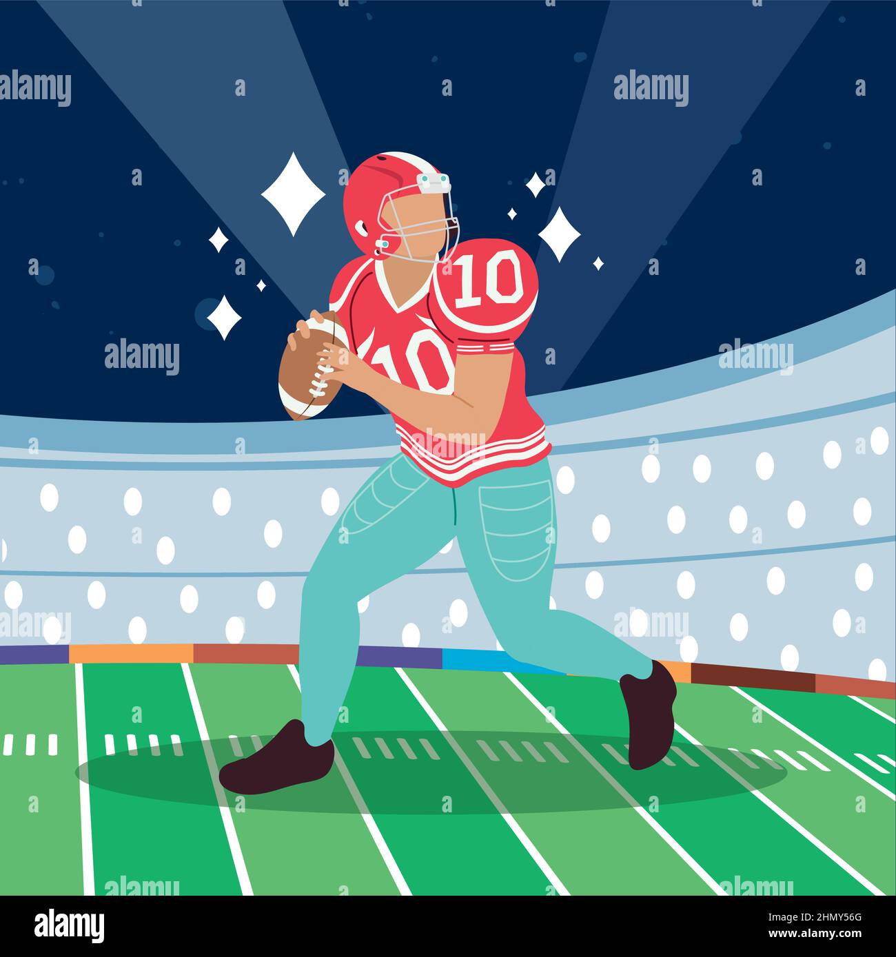 american football player in stadium scene Stock Vector Image & Art - Alamy