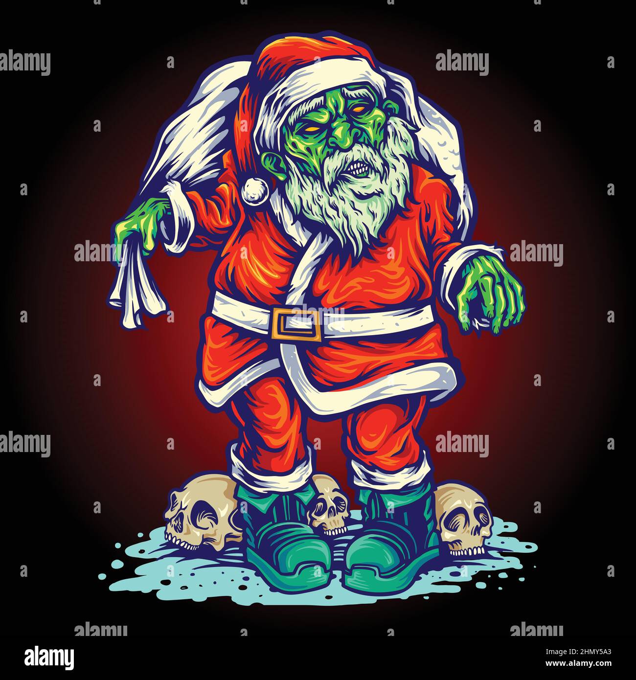 Zombie Santa Clous Merry Christmas Vector illustrations for your work ...