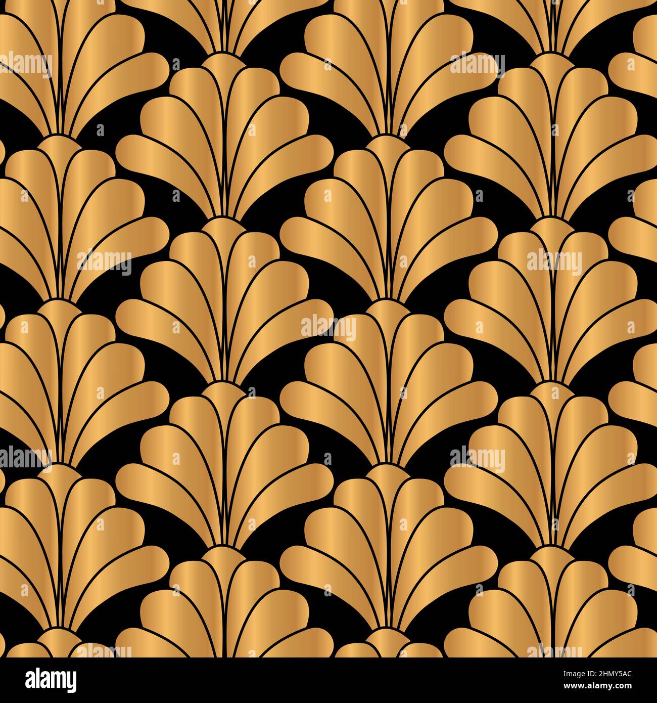 Elegant Gatsby Art Deco Gold Seamless Pattern Stock Vector Image & Art ...
