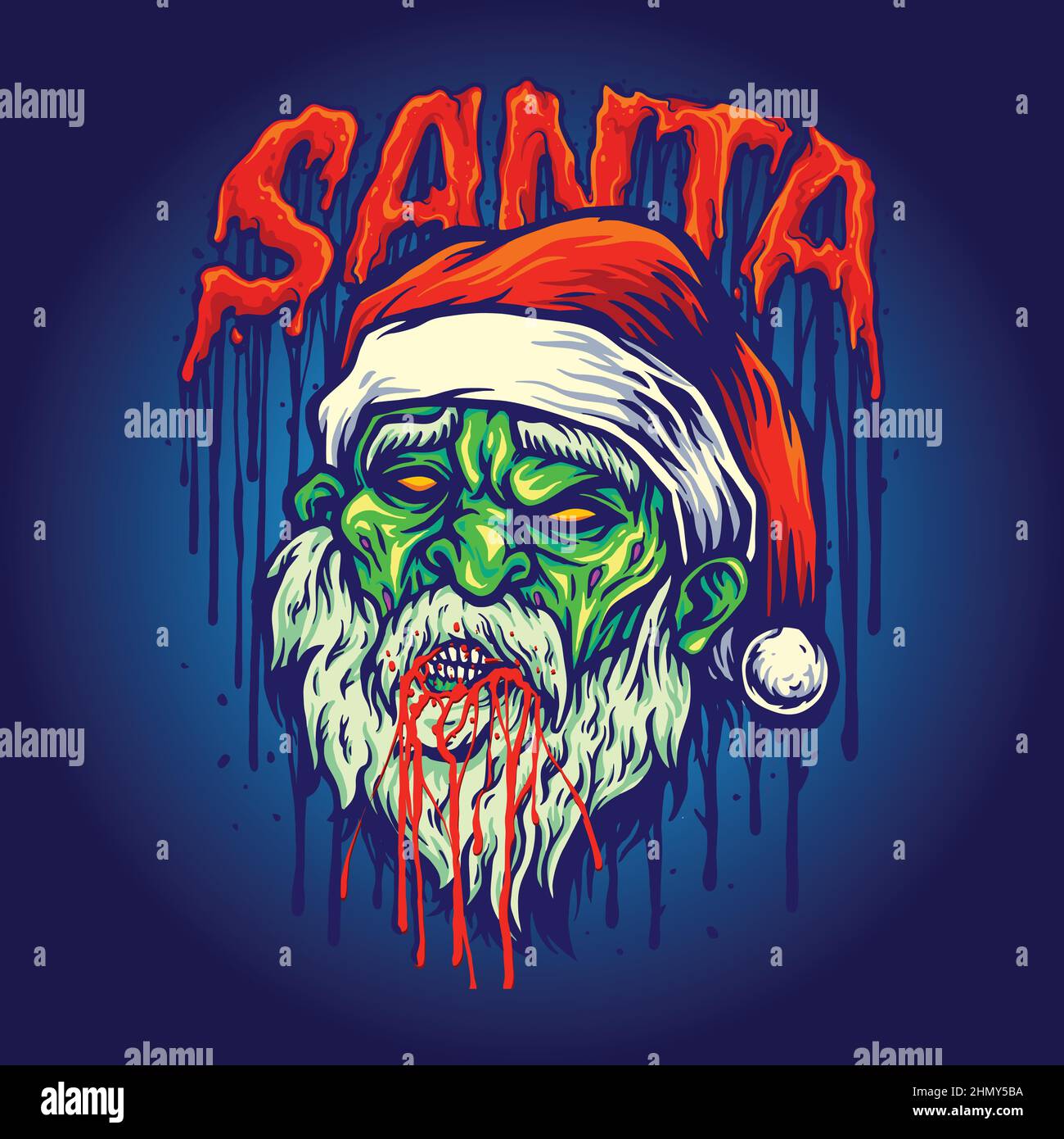 Zombie Santa Drawing