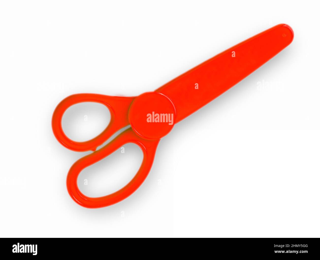 red baby scissors cut out on a white background. View from above Stock ...