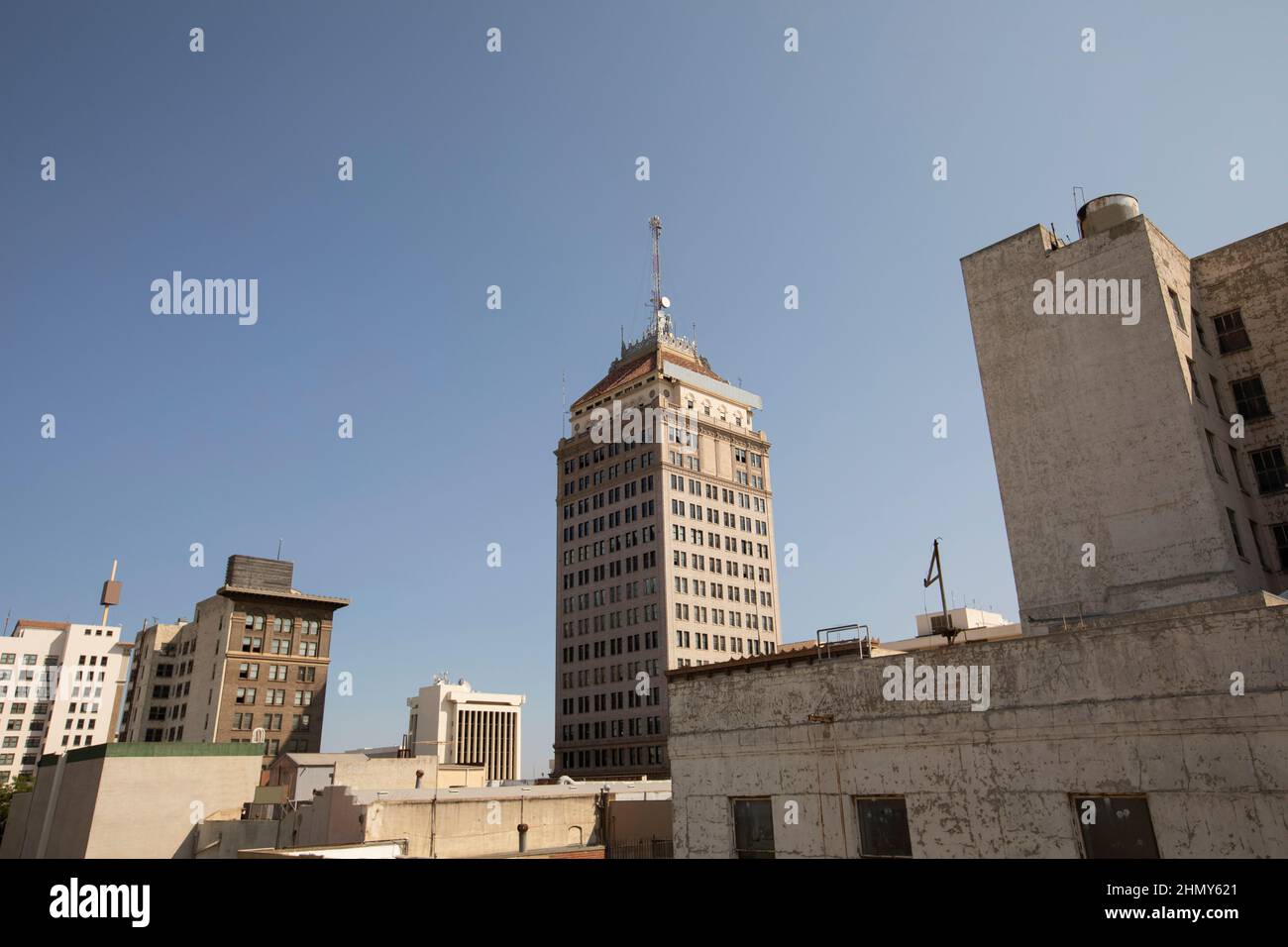 Daytime view of the historic downtown district of Fresno, California ...