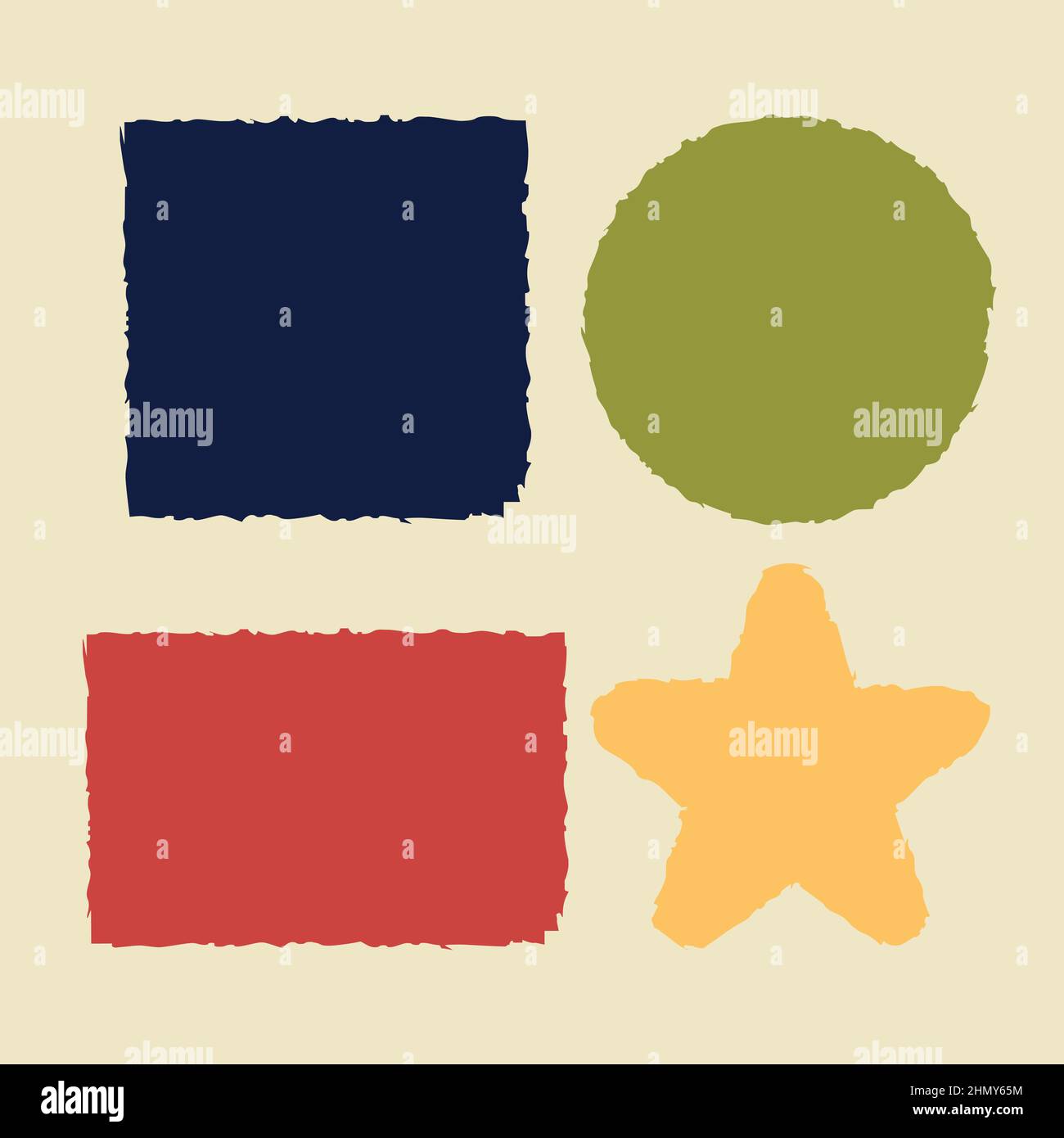 Grunge Brush Shape Set in Retro Style Stock Vector Image & Art - Alamy